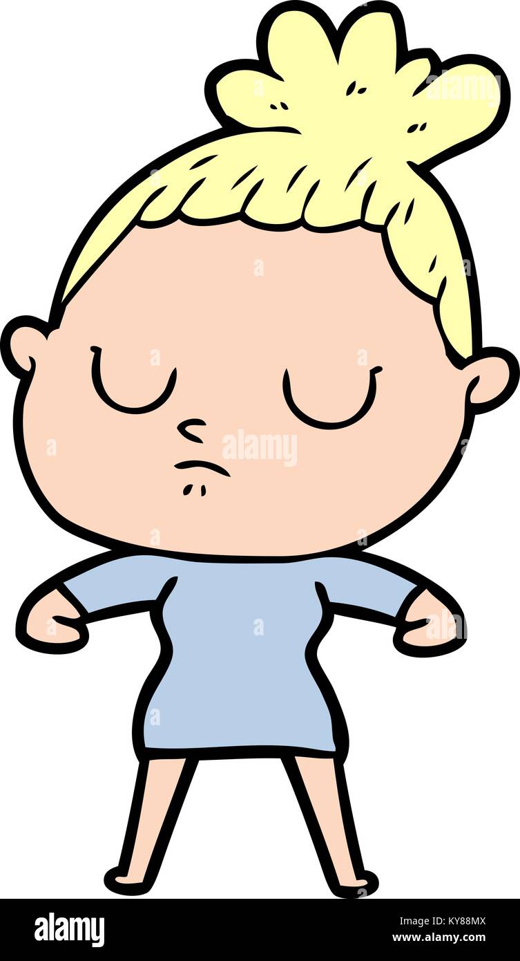 cartoon calm woman Stock Vector Image & Art - Alamy