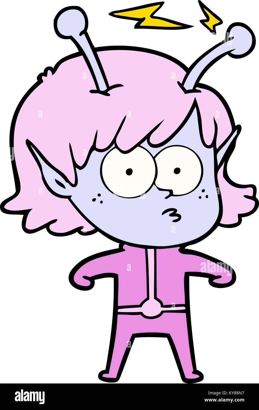 cartoon alien girl Stock Vector Image & Art - Alamy