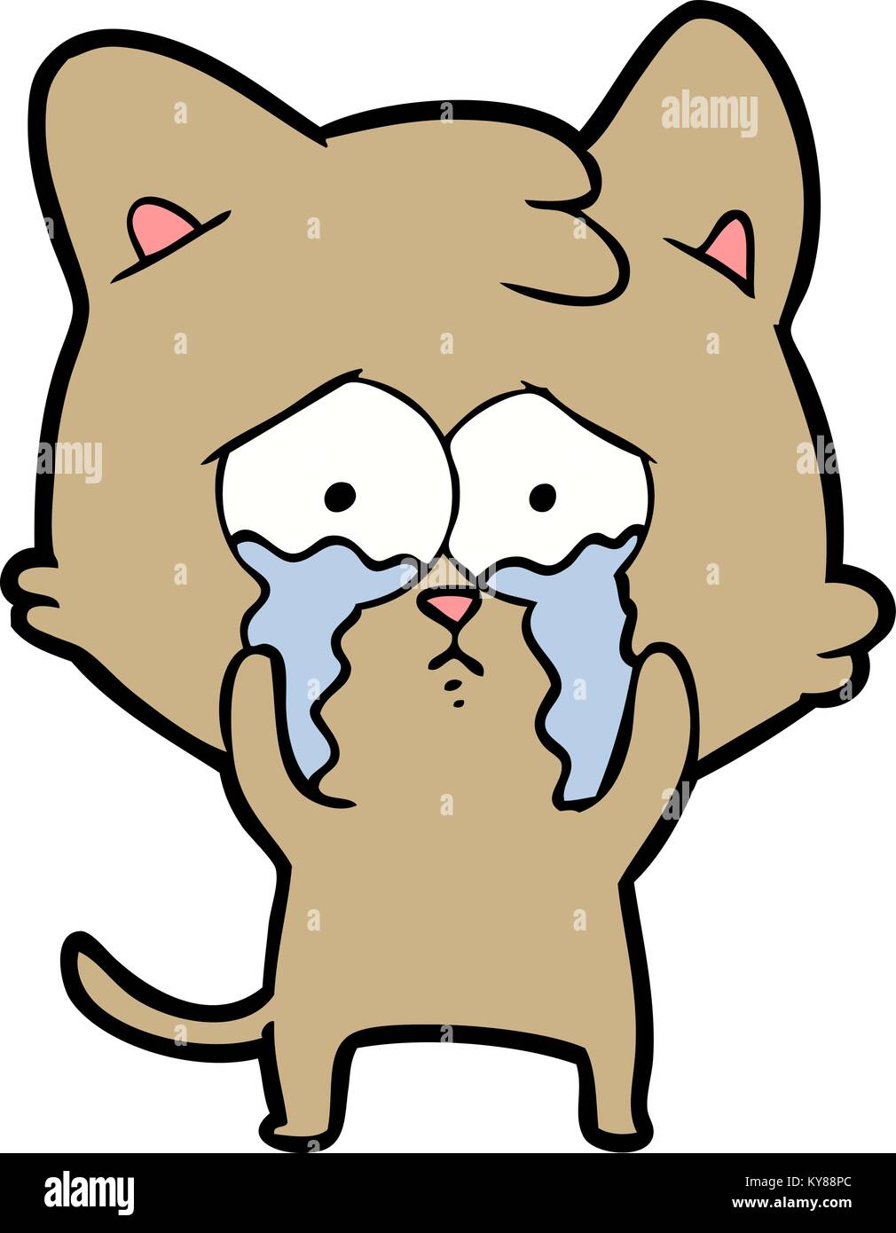 cartoon crying cat Stock Vector Image & Art - Alamy