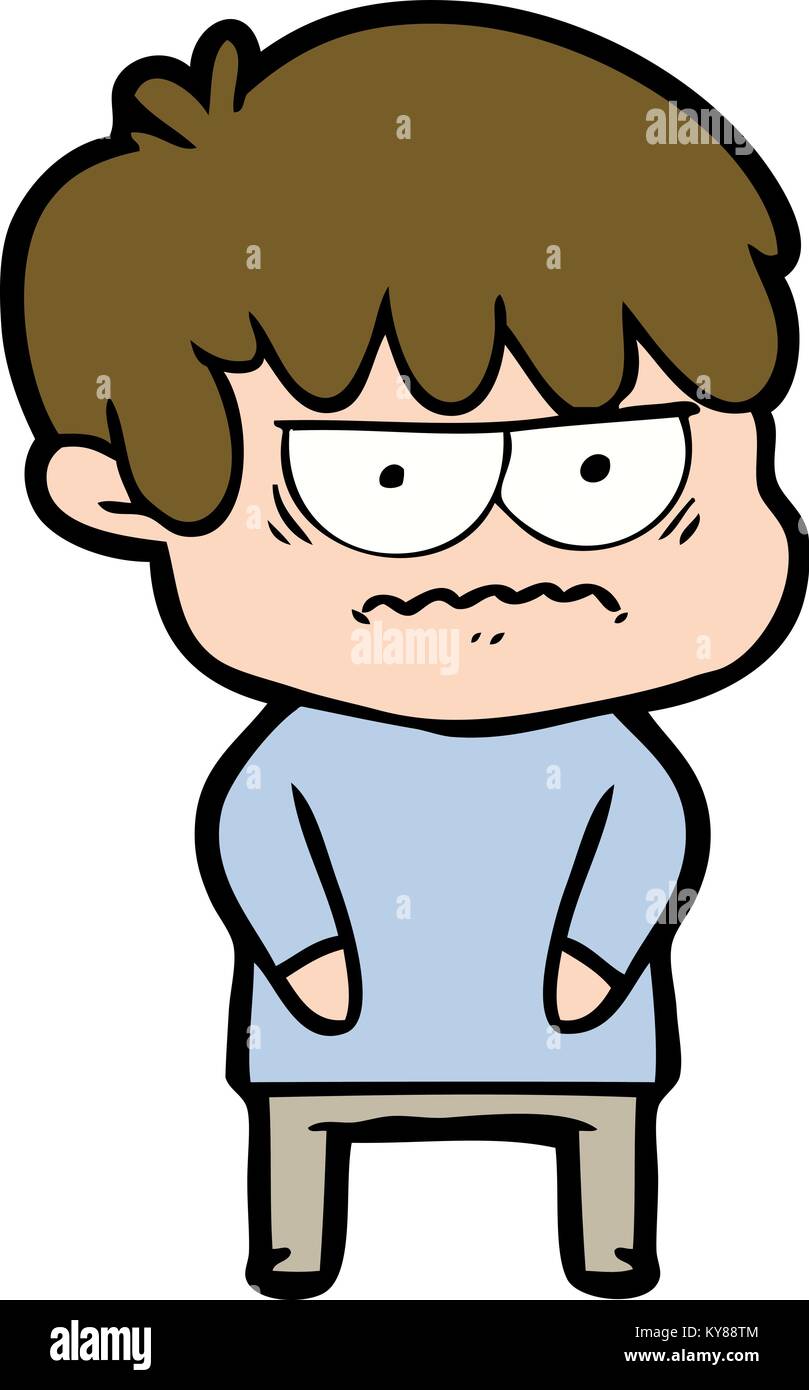 annoyed cartoon boy Stock Vector Image & Art - Alamy