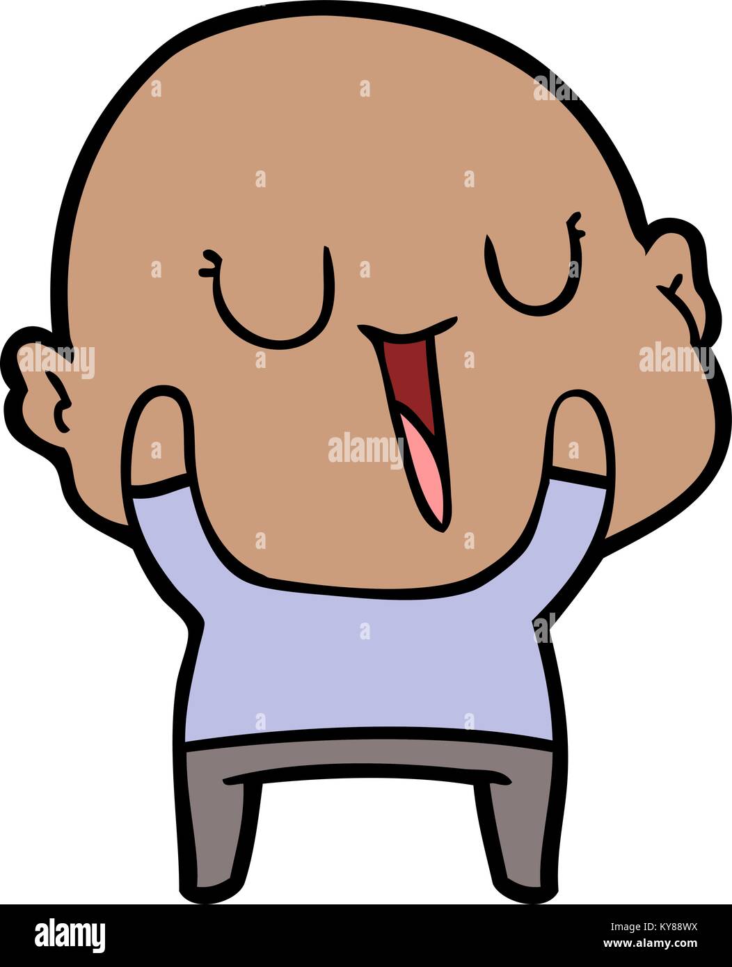 happy cartoon bald man Stock Vector Image & Art - Alamy