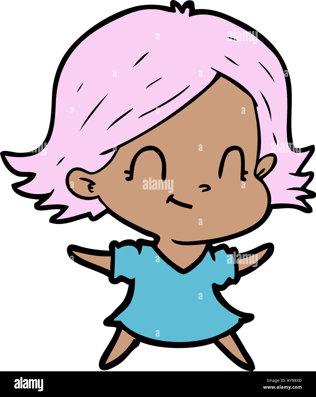cartoon friendly girl Stock Vector Image & Art - Alamy