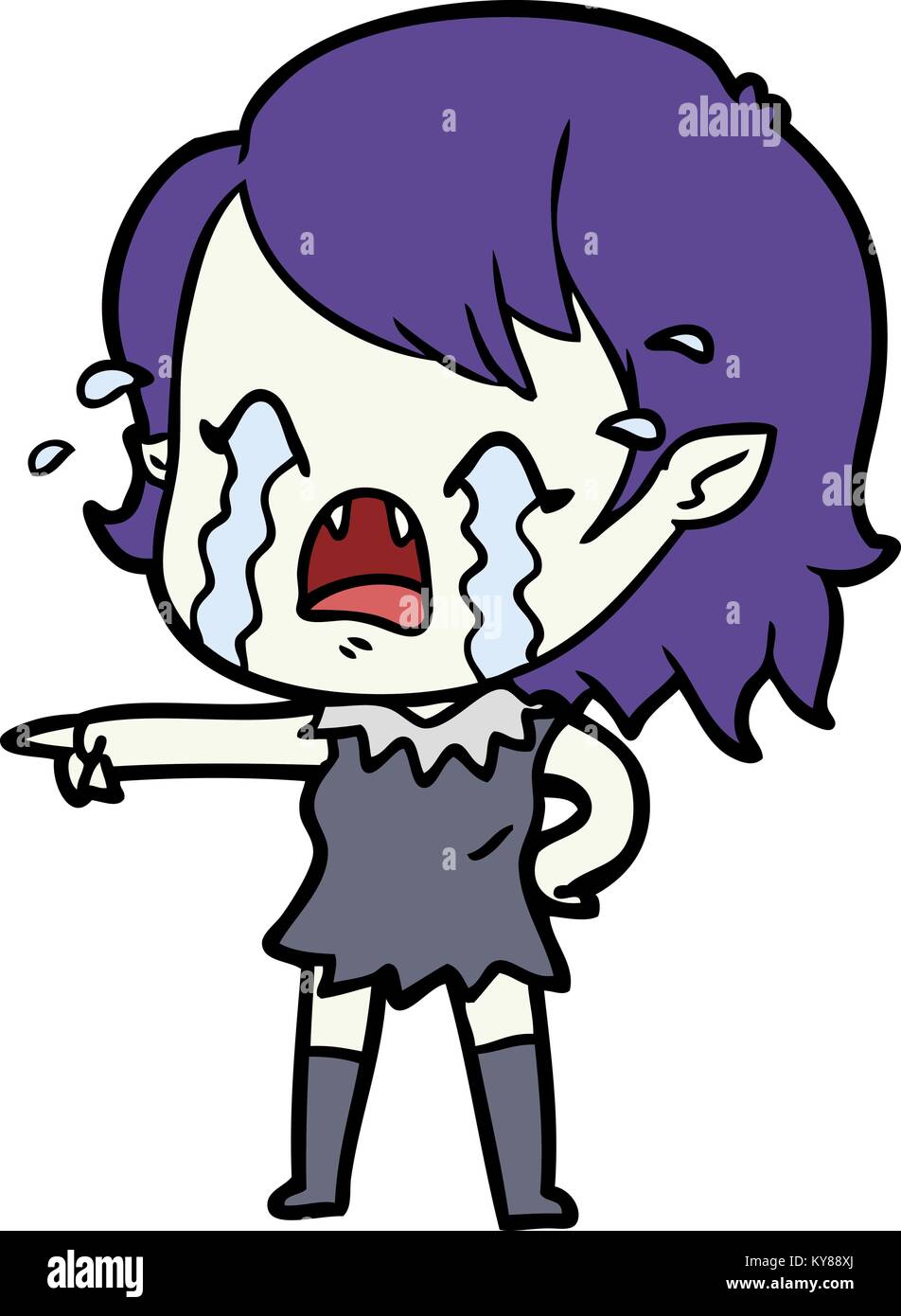 cartoon crying vampire girl Stock Vector Image & Art - Alamy
