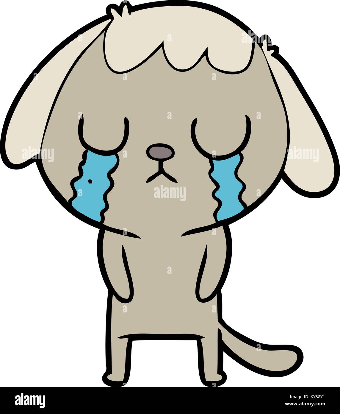 cute cartoon dog crying Stock Vector Image & Art - Alamy