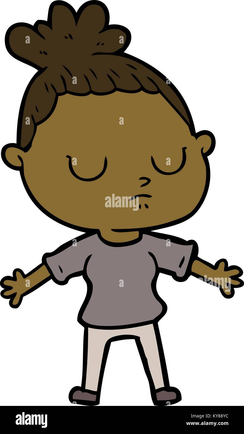 cartoon calm woman Stock Vector Image & Art - Alamy