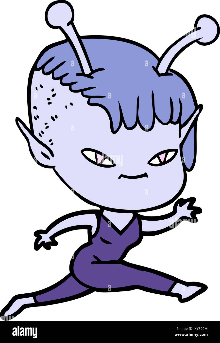 cute cartoon alien girl Stock Vector Image & Art - Alamy