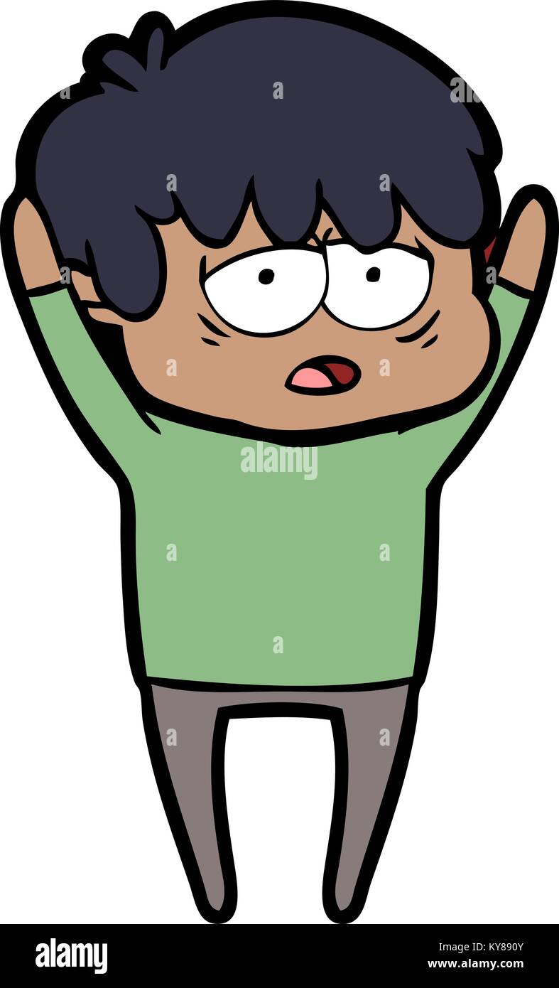 cartoon exhausted boy Stock Vector Image & Art - Alamy