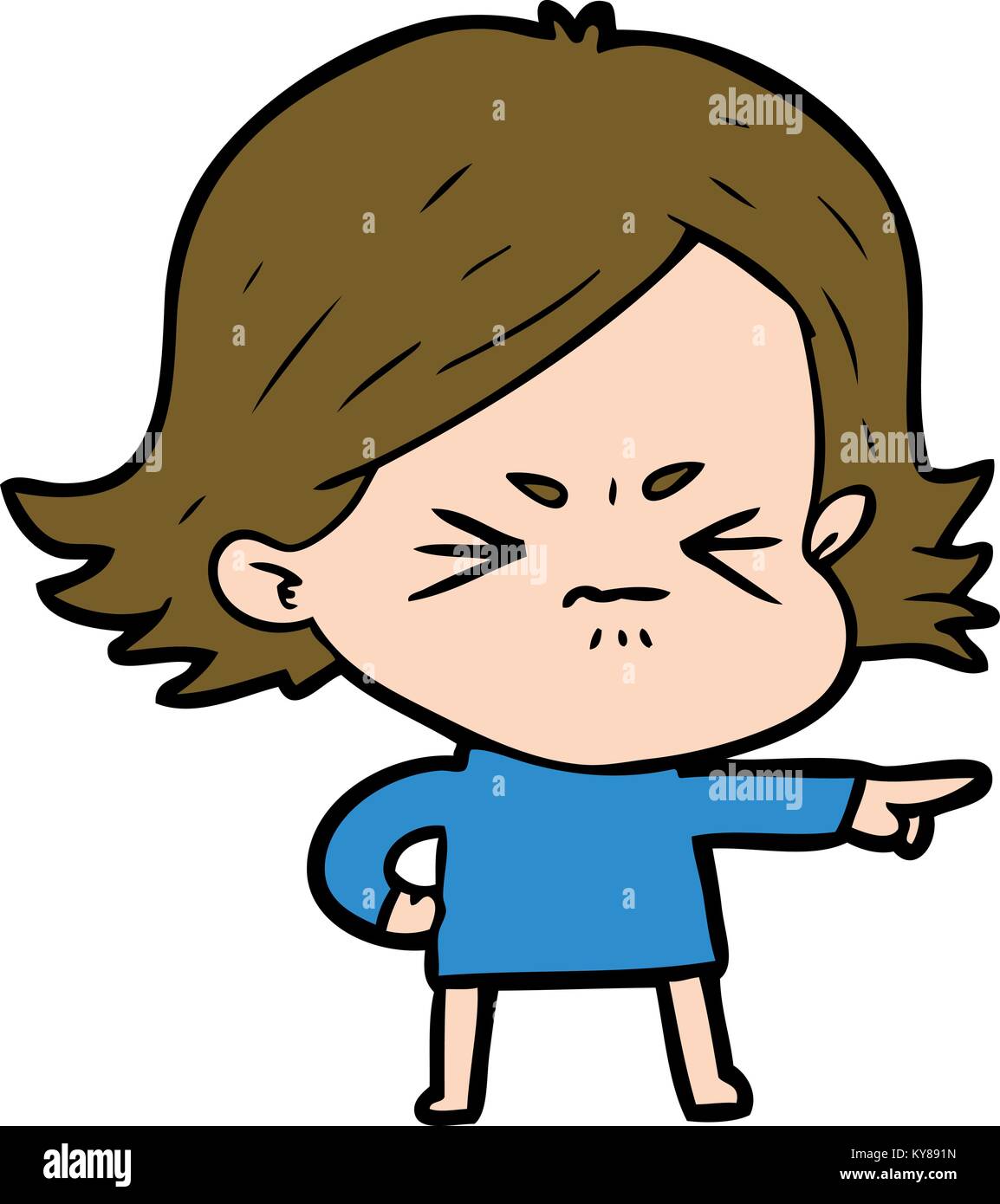 cartoon angry girl Stock Vector Image & Art - Alamy