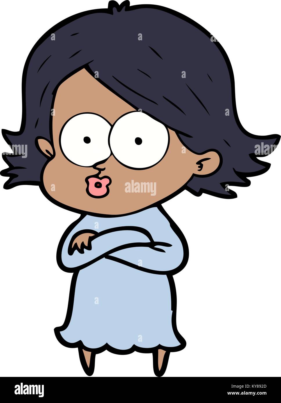 cartoon girl pouting Stock Vector Image & Art - Alamy