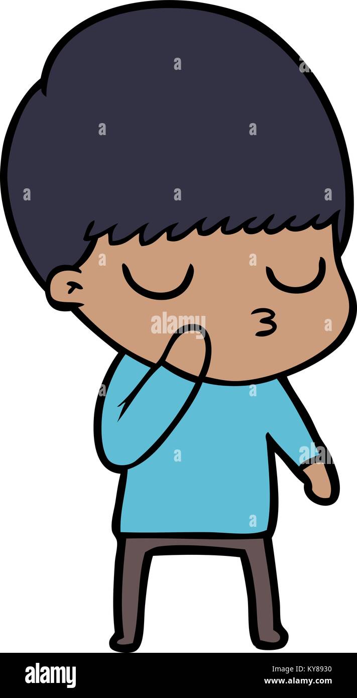 cartoon calm boy Stock Vector Image & Art - Alamy