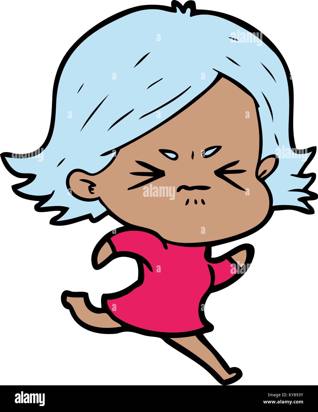 cartoon angry girl Stock Vector Image & Art - Alamy