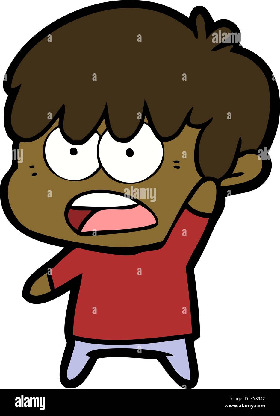 worried cartoon boy Stock Vector Image & Art - Alamy