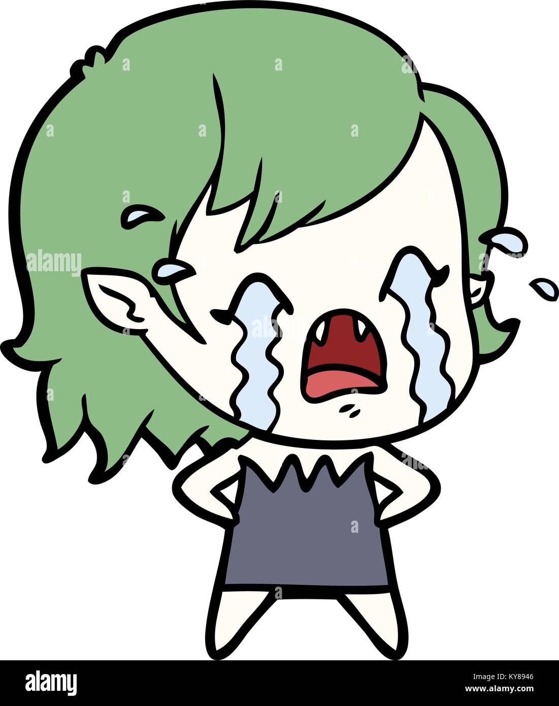 cartoon crying vampire girl Stock Vector Image & Art - Alamy