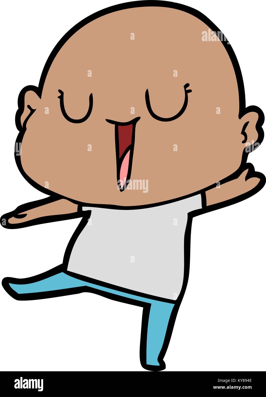happy cartoon bald man Stock Vector Image & Art - Alamy