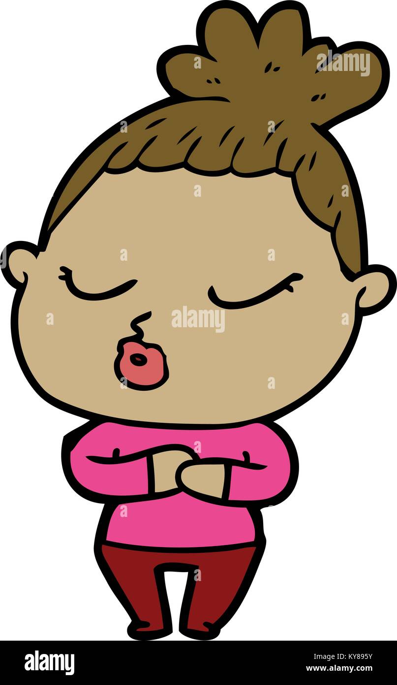 cartoon calm woman Stock Vector Image & Art - Alamy
