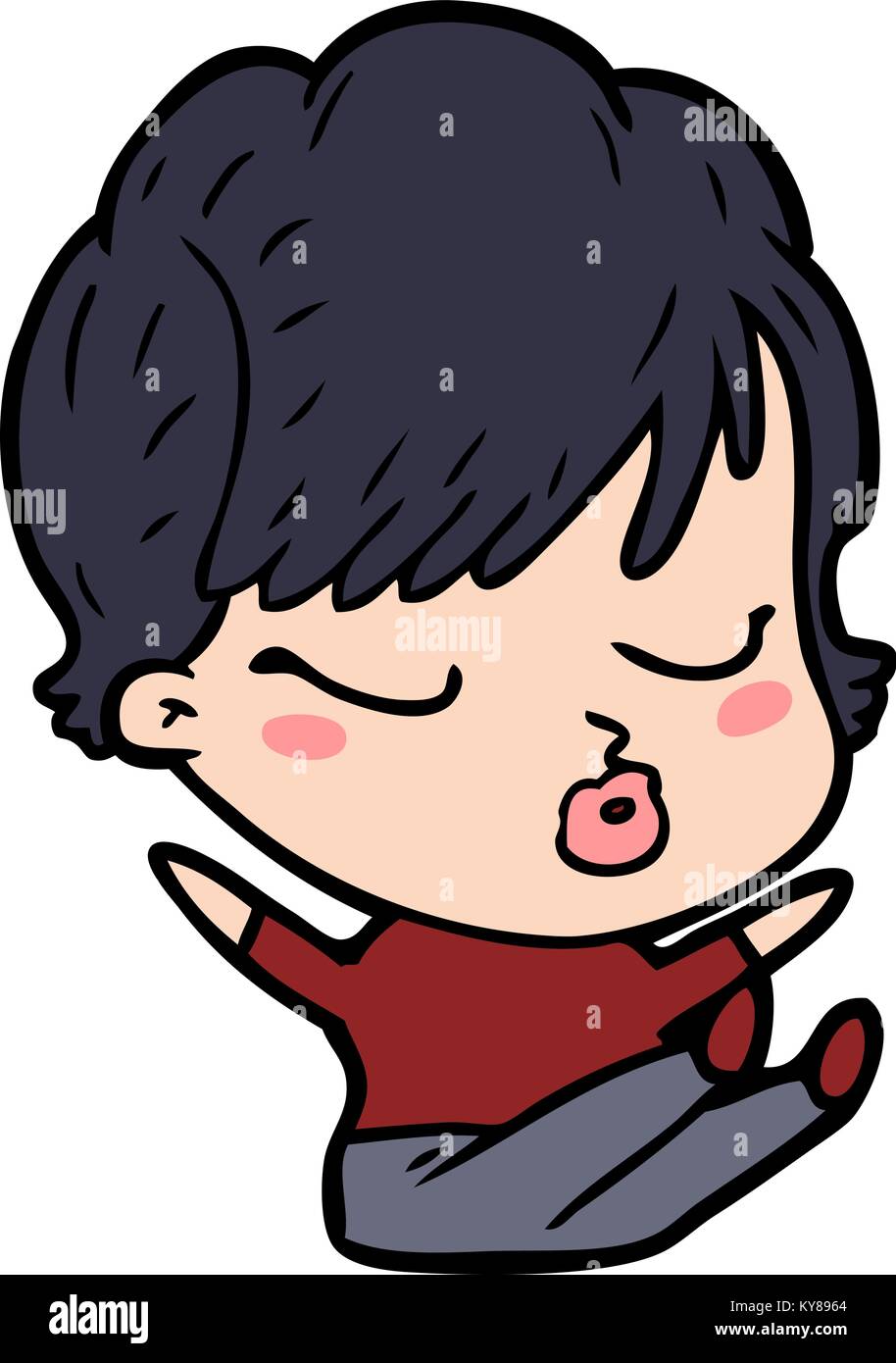 cartoon woman with eyes shut Stock Vector Image & Art - Alamy