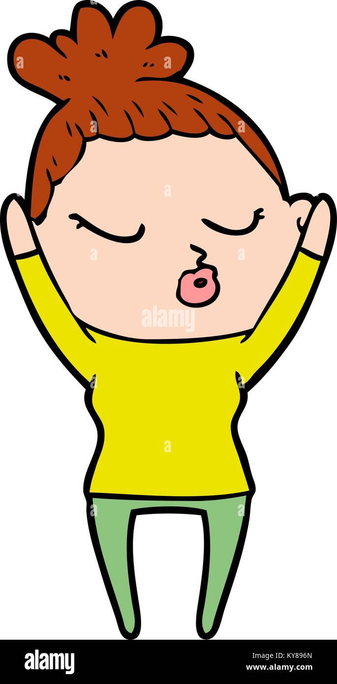 cartoon calm woman Stock Vector Image & Art - Alamy