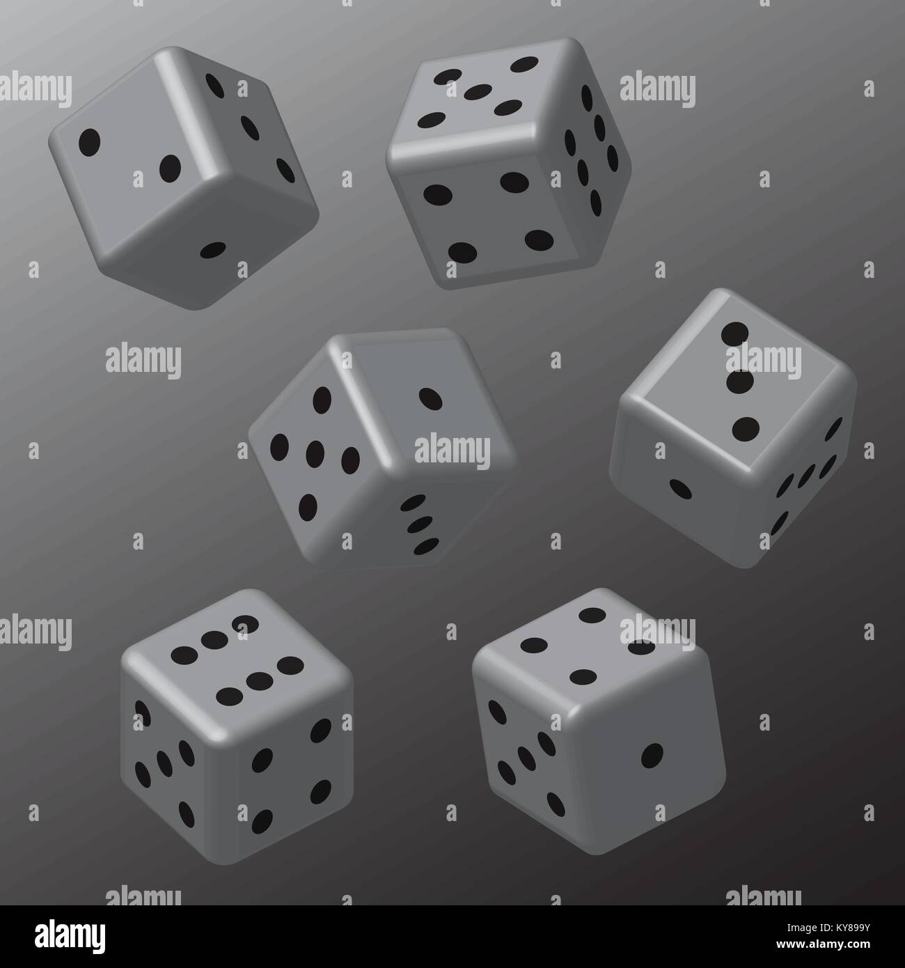 Grey Dice with Black Points Stock Vector Image & Art - Alamy