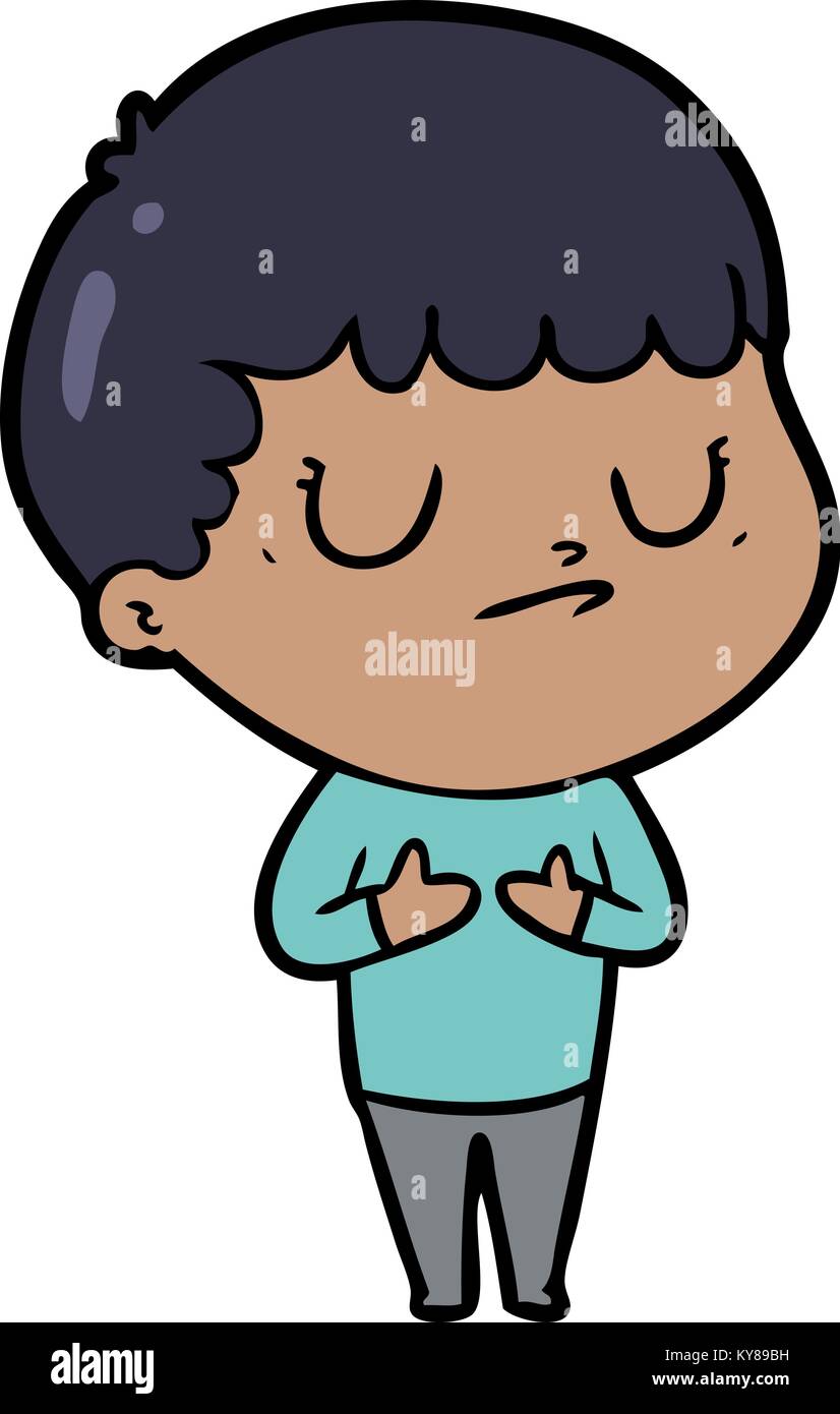 cartoon grumpy boy Stock Vector Image & Art - Alamy