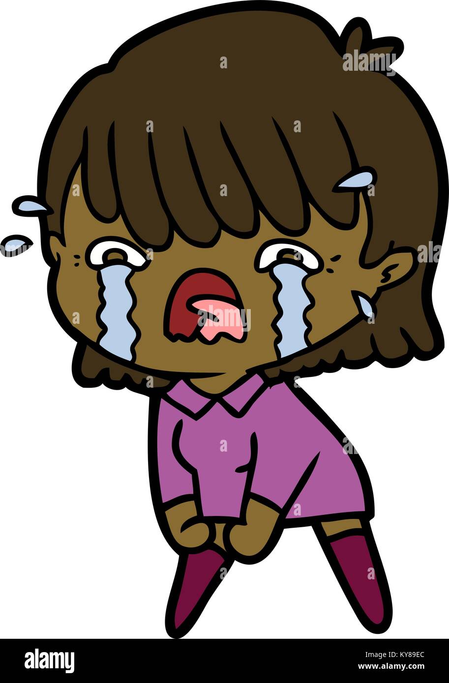 cartoon girl crying Stock Vector Image & Art - Alamy