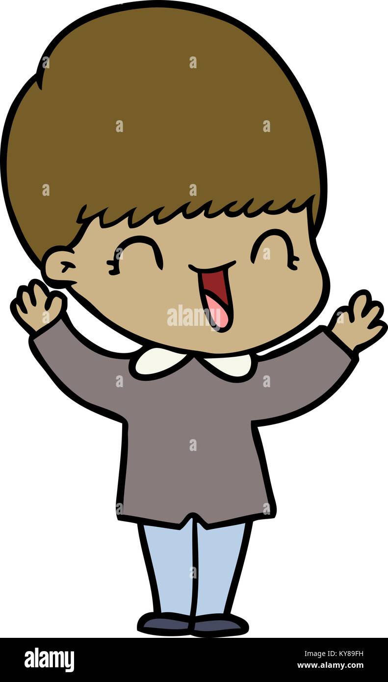 happy cartoon boy Stock Vector Image & Art - Alamy