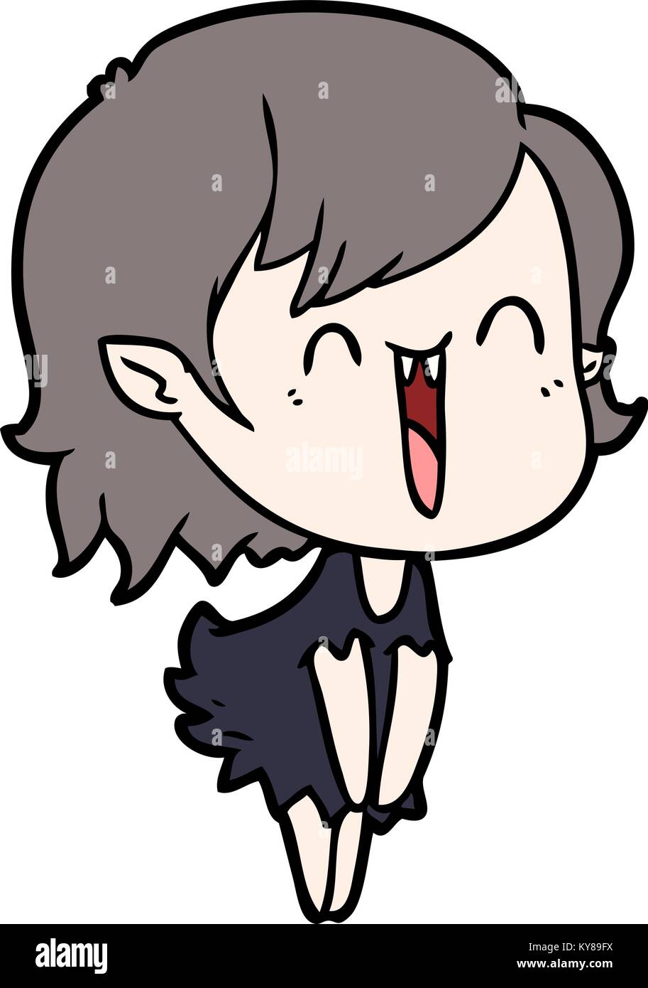 cute cartoon happy vampire girl Stock Vector Image & Art - Alamy