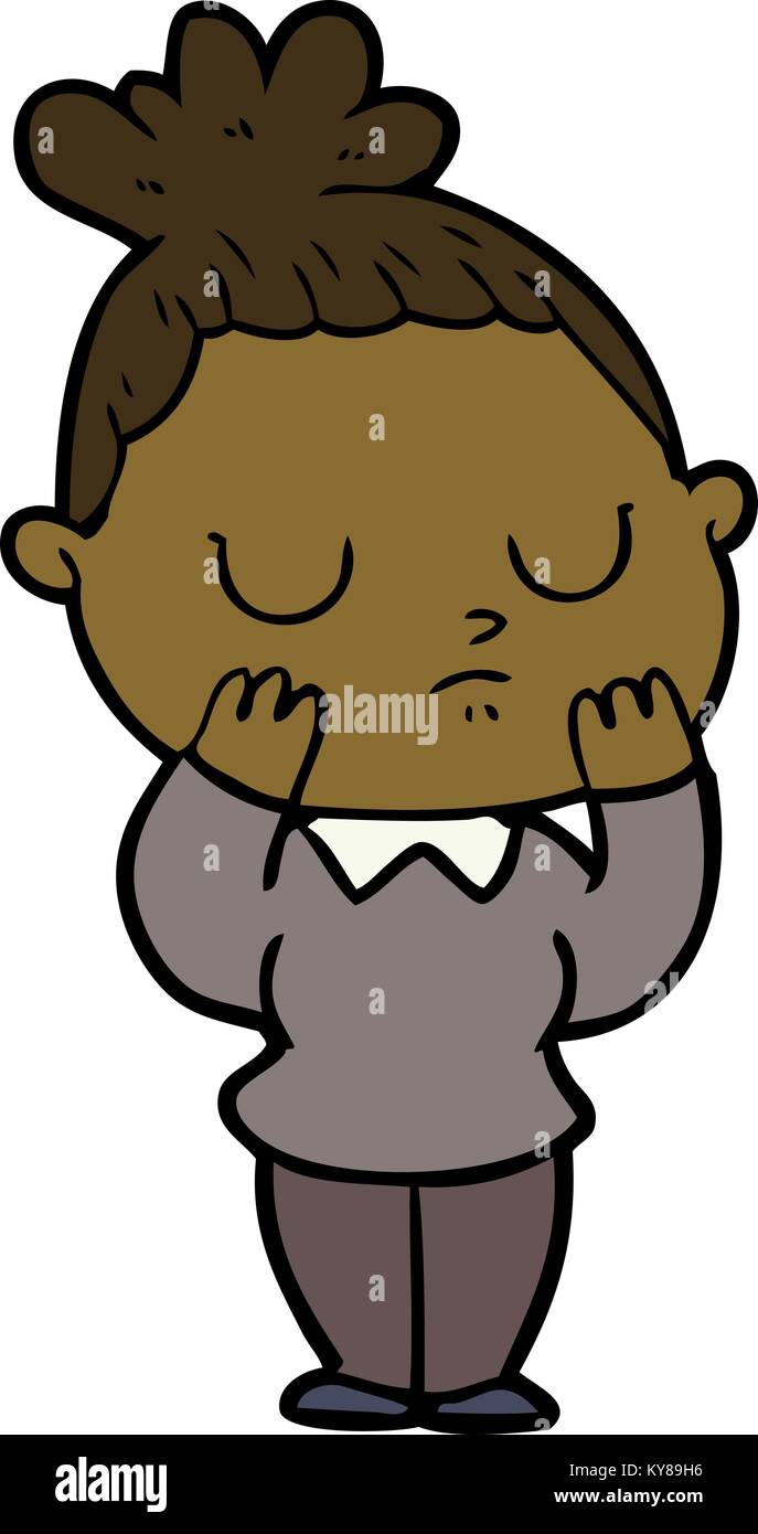 cartoon calm woman Stock Vector Image & Art - Alamy