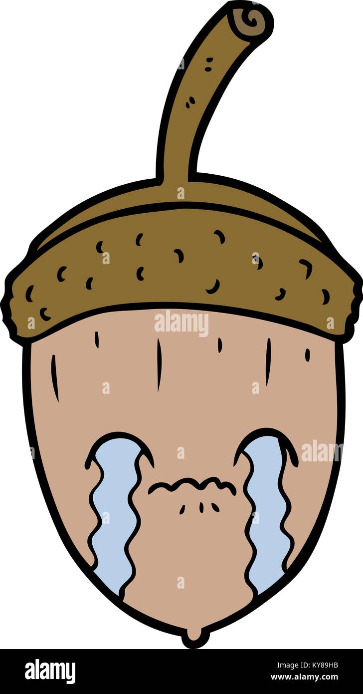 cartoon crying acorn Stock Vector Image & Art - Alamy
