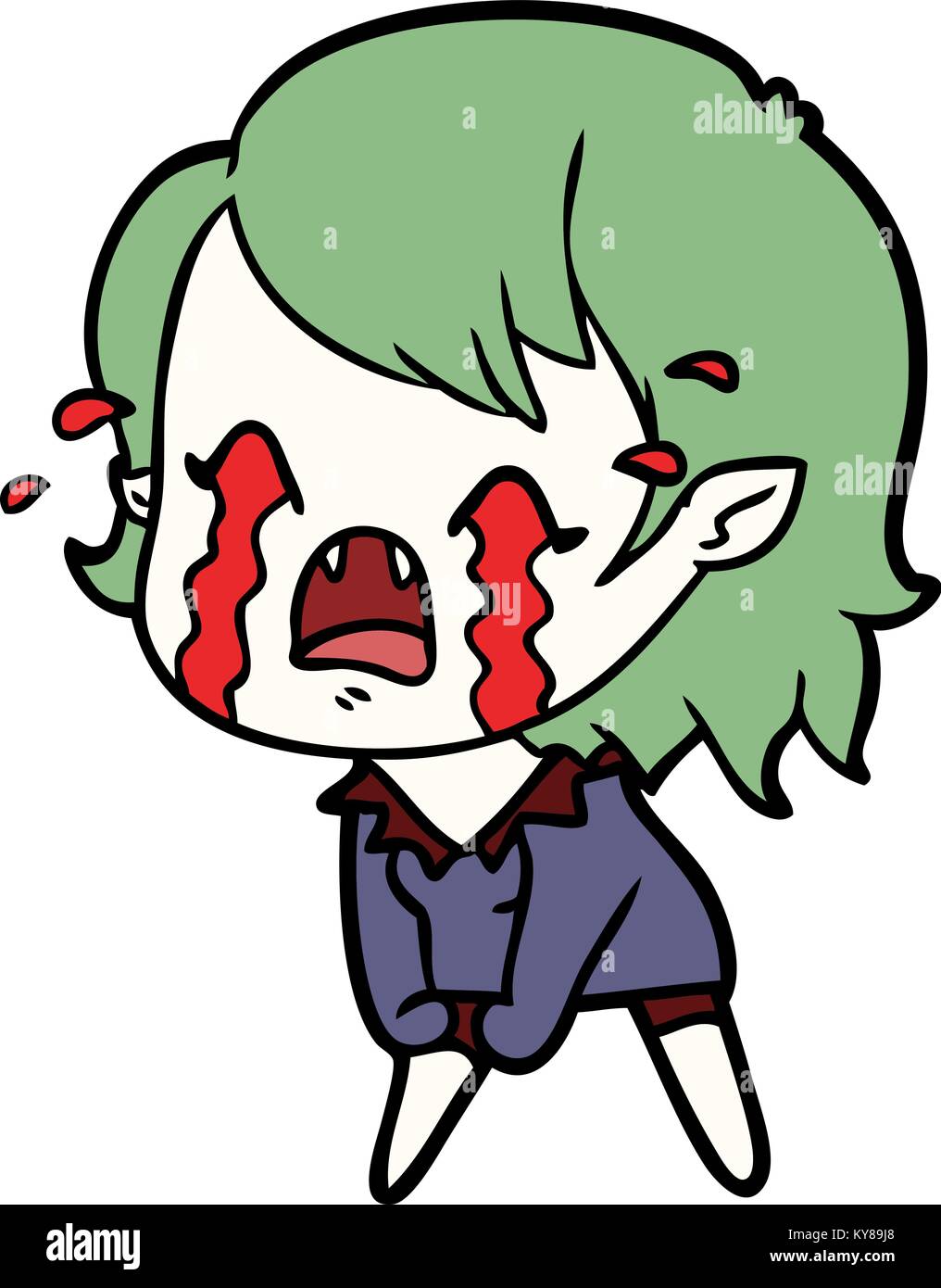 cartoon crying vampire girl Stock Vector Image & Art - Alamy