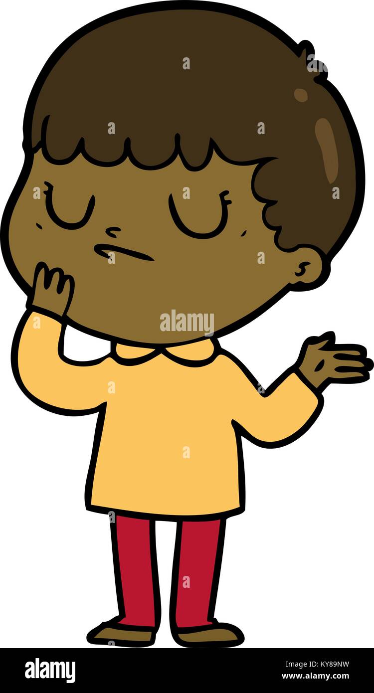 cartoon grumpy boy Stock Vector Image & Art - Alamy