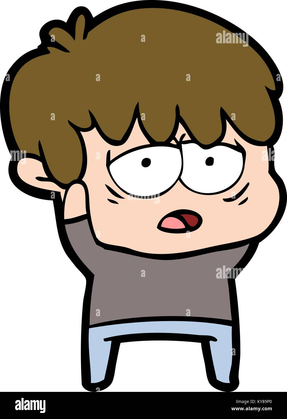 cartoon exhausted boy Stock Vector Image & Art - Alamy