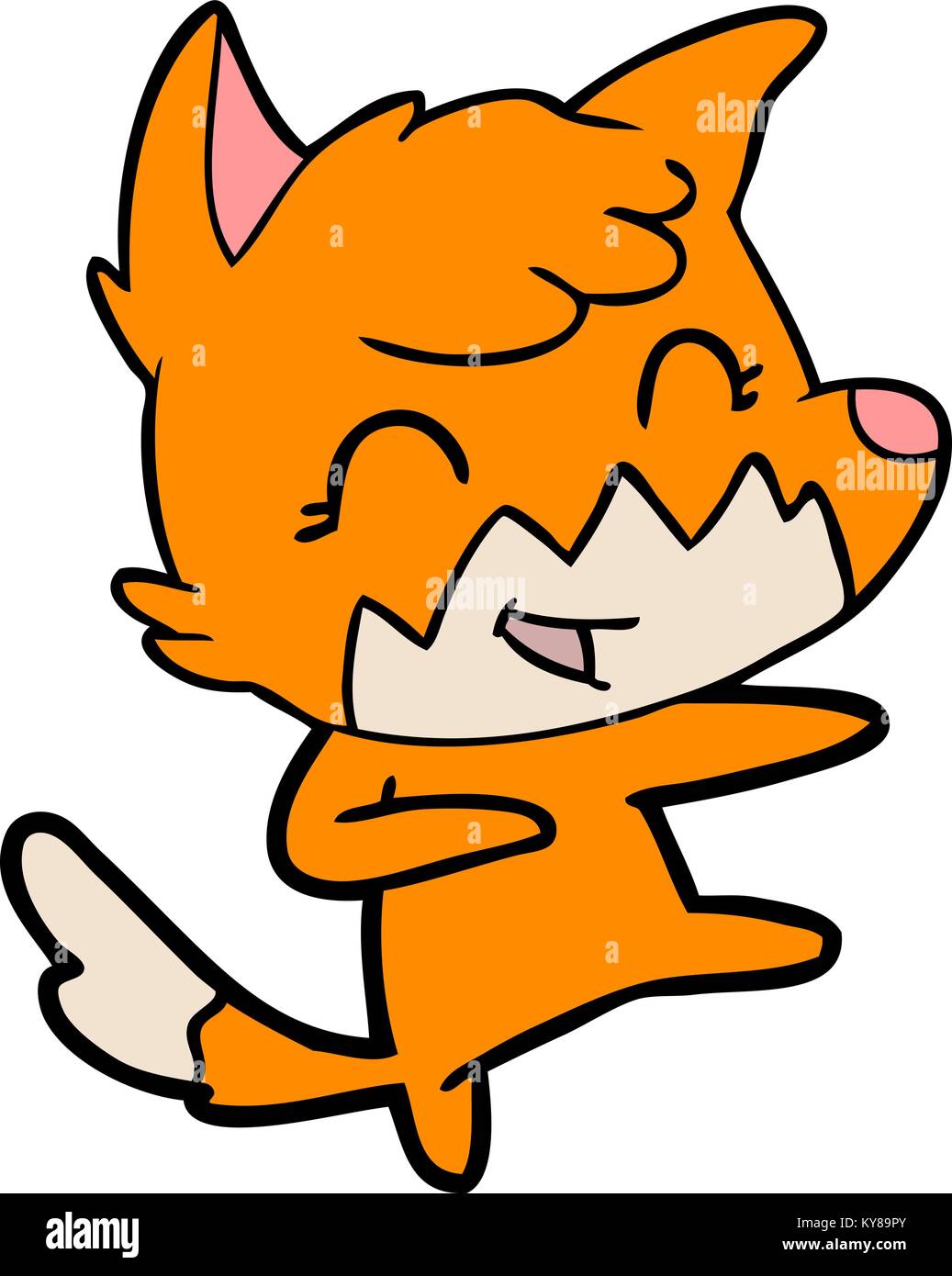 happy cartoon fox Stock Vector Image & Art - Alamy