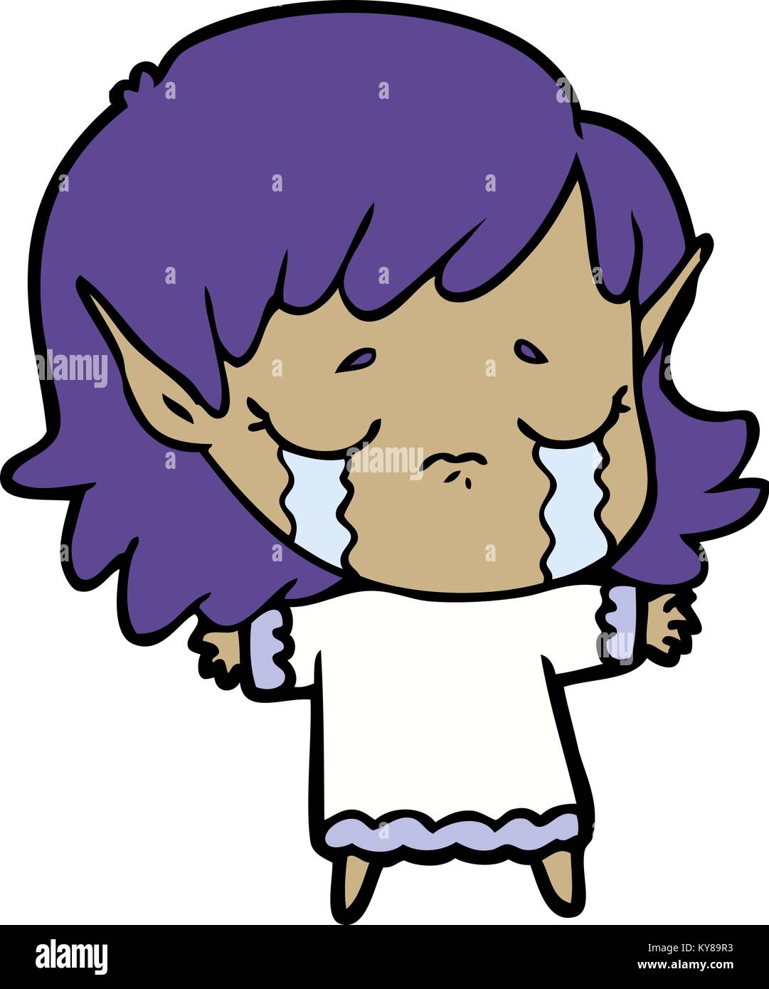 cartoon crying elf girl Stock Vector Image & Art - Alamy