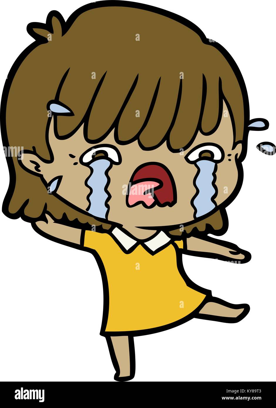 cartoon girl crying Stock Vector Image & Art - Alamy
