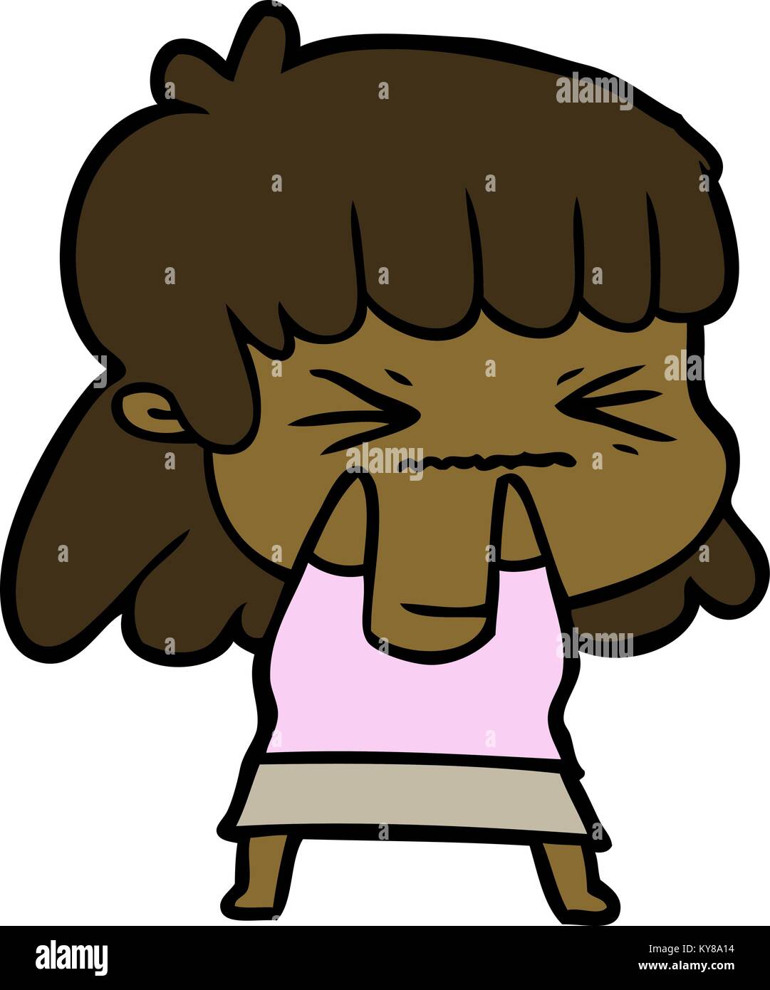 cartoon angry girl Stock Vector Image & Art - Alamy