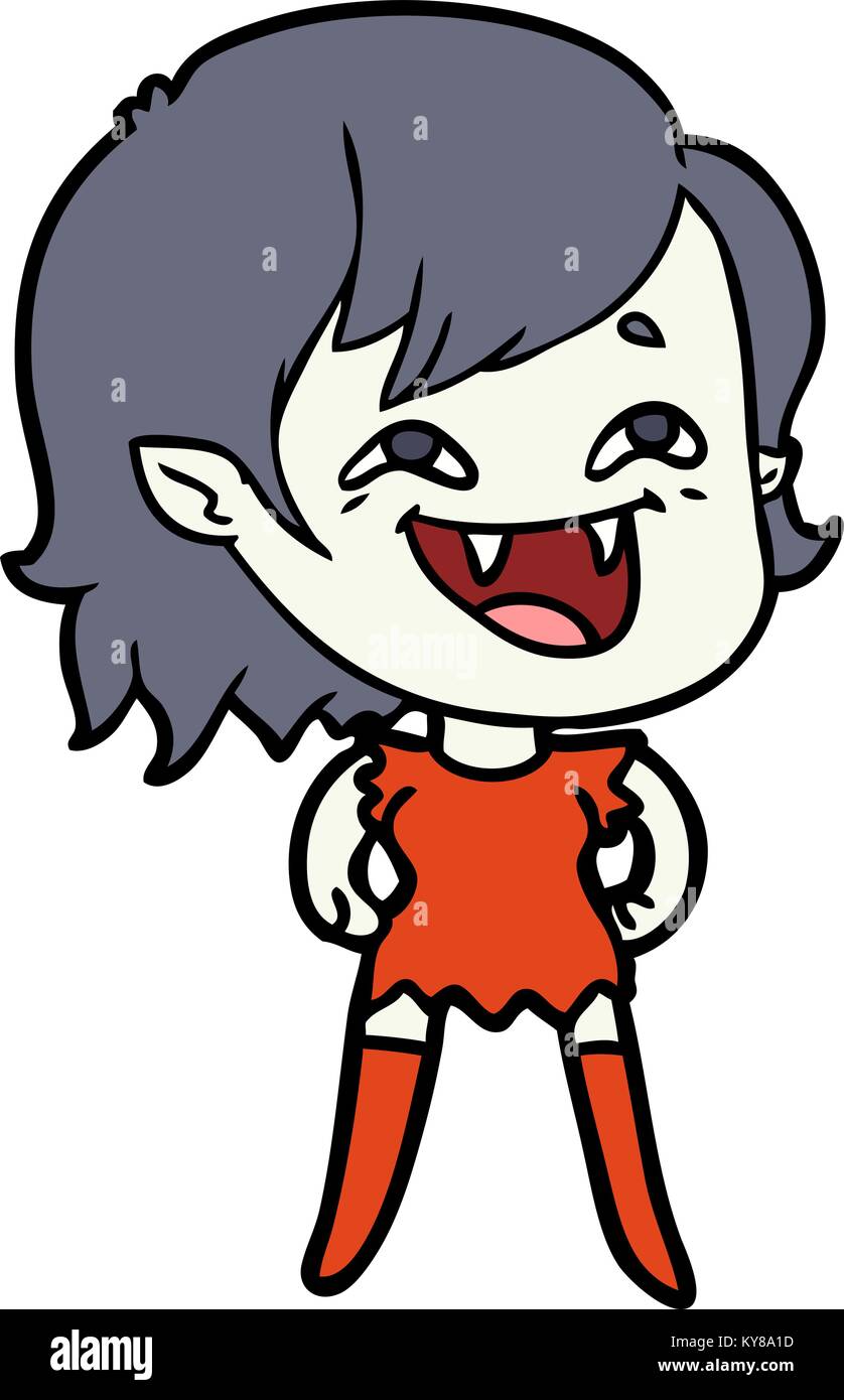 cartoon laughing vampire girl Stock Vector Image & Art - Alamy