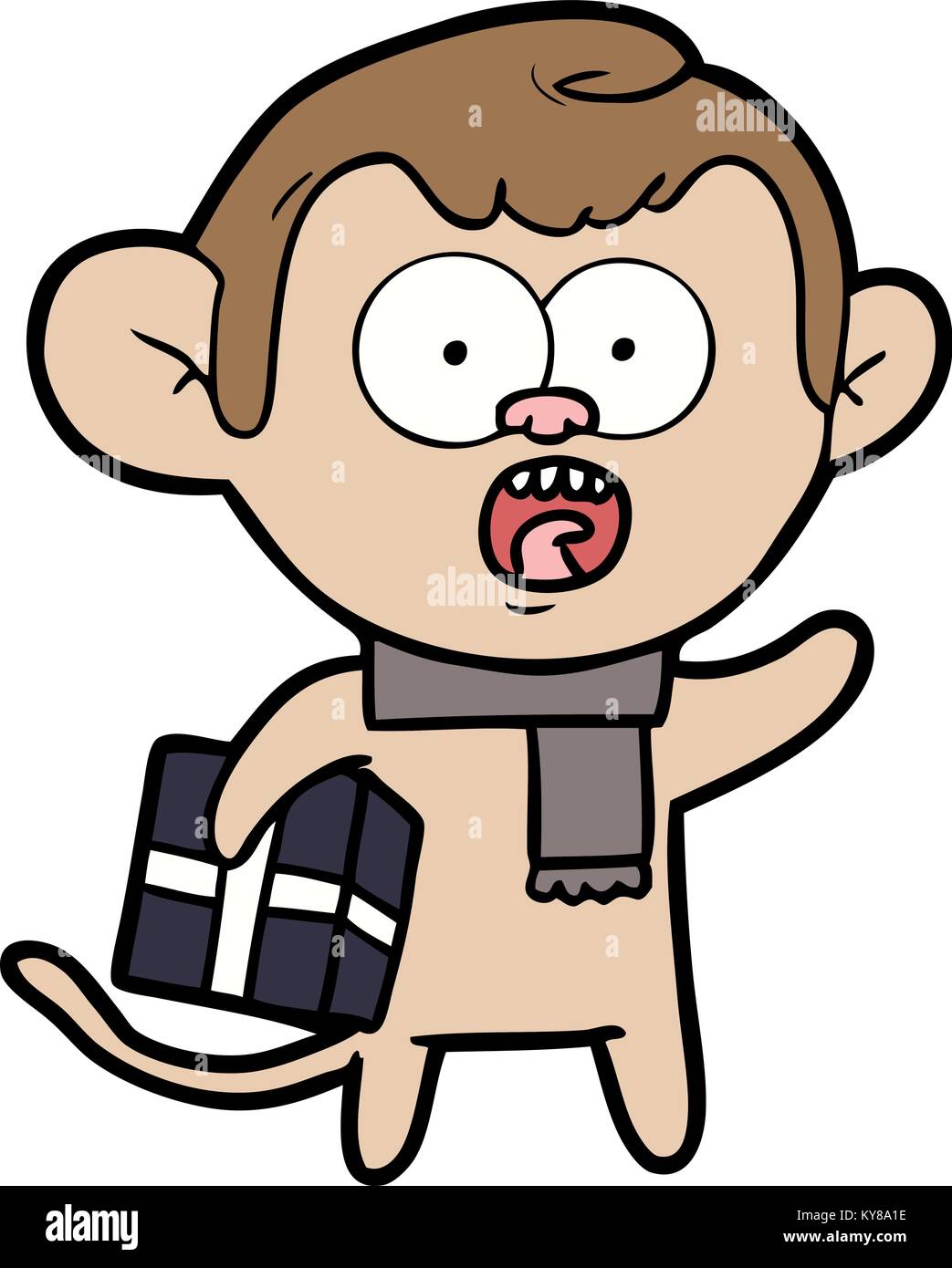 cartoon shocked monkey Stock Vector Image & Art - Alamy