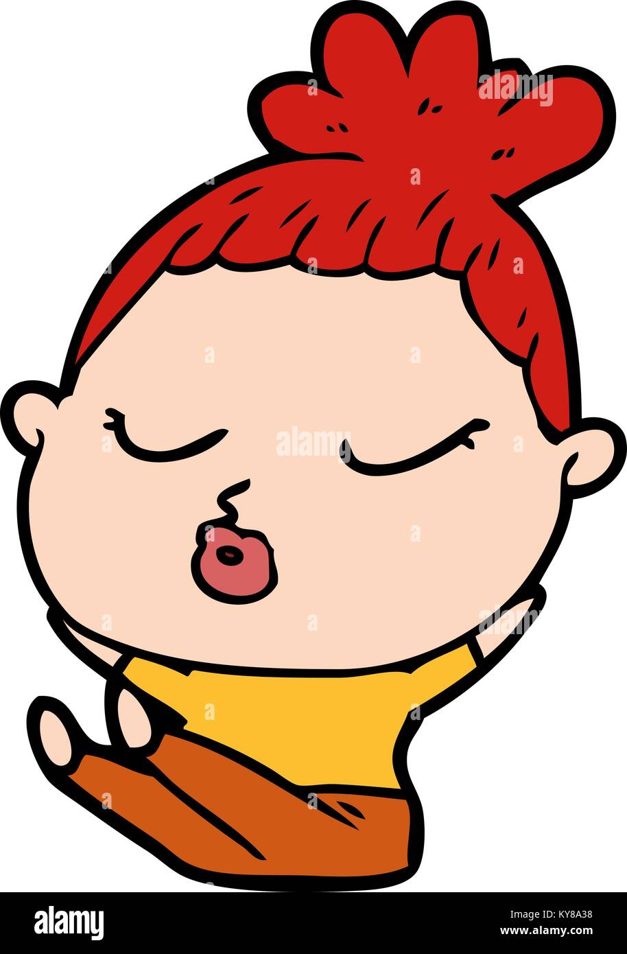 cartoon calm woman Stock Vector Image & Art - Alamy