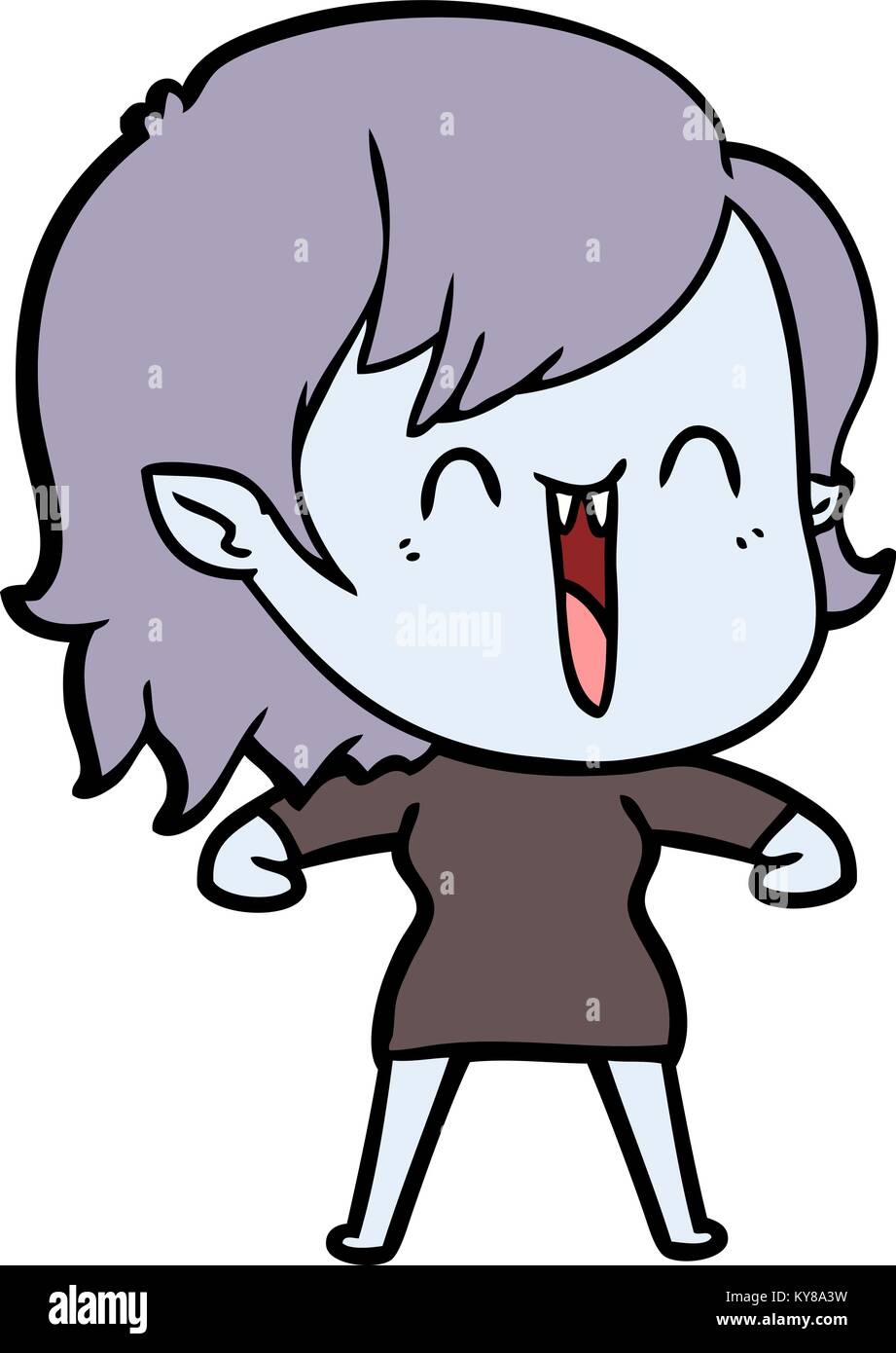 cute cartoon happy vampire girl Stock Vector Image & Art - Alamy