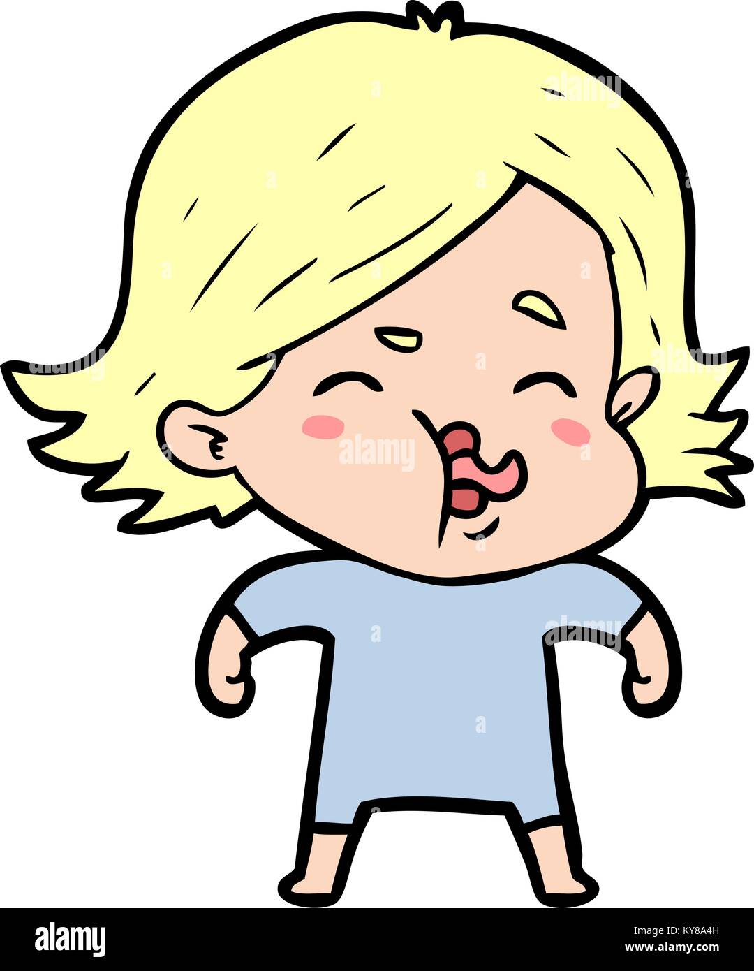 cartoon girl pulling face Stock Vector Image & Art - Alamy