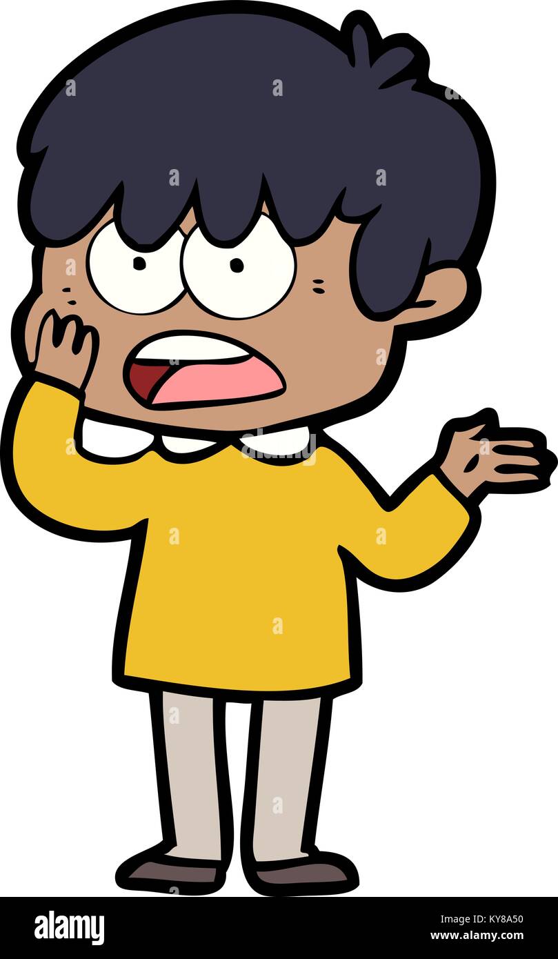 worried cartoon boy Stock Vector Image & Art - Alamy