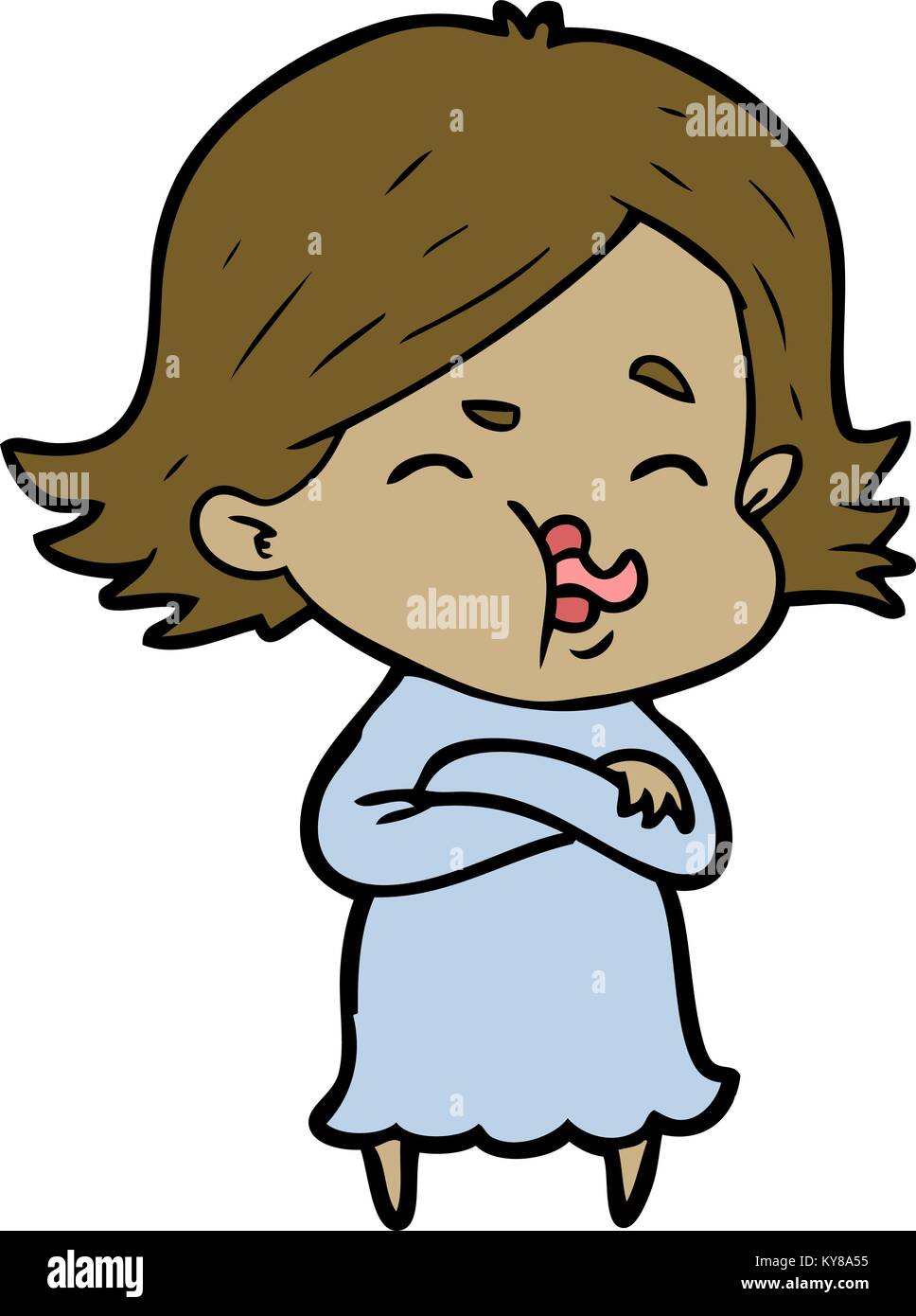 cartoon girl pulling face Stock Vector Image & Art - Alamy