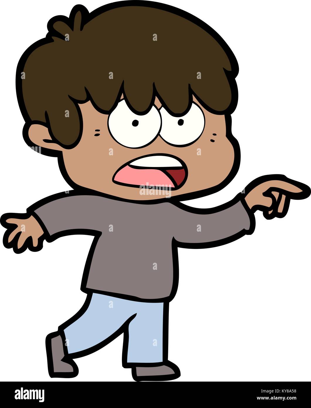 worried cartoon boy Stock Vector Image & Art - Alamy