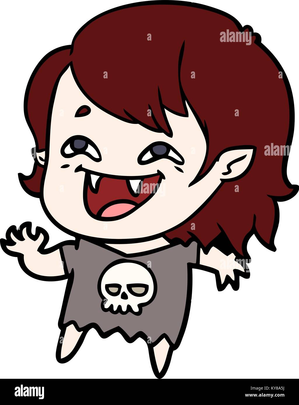 cartoon laughing vampire girl Stock Vector Image & Art - Alamy