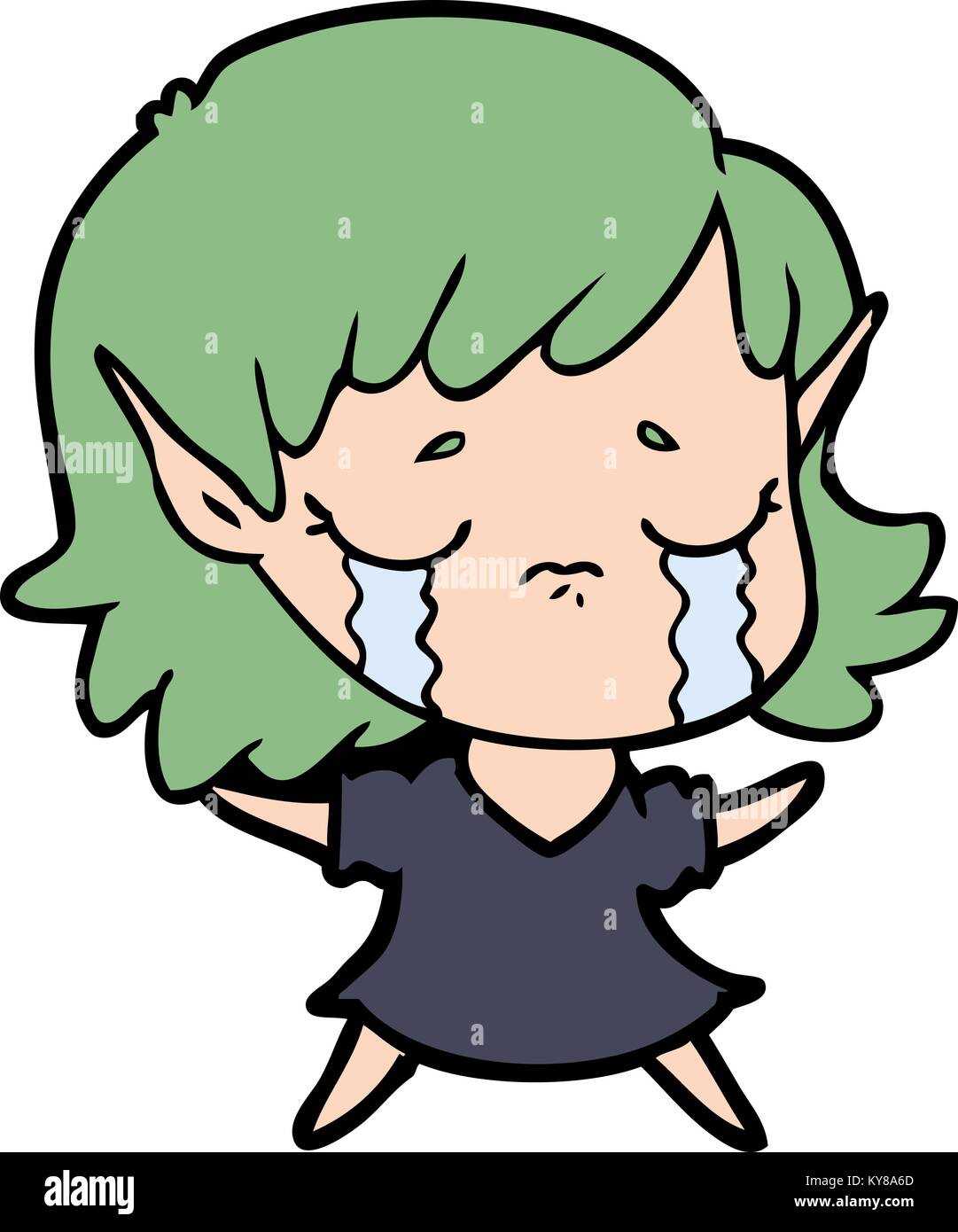 cartoon crying elf girl Stock Vector Image & Art - Alamy