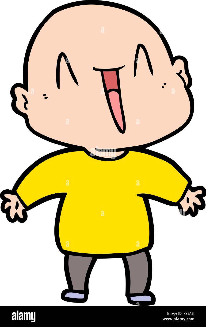 happy cartoon bald man Stock Vector Image & Art - Alamy