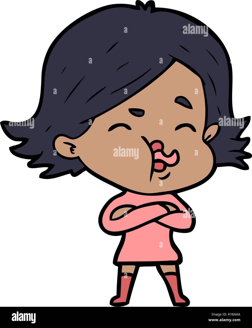 cartoon girl pulling face Stock Vector Image & Art - Alamy