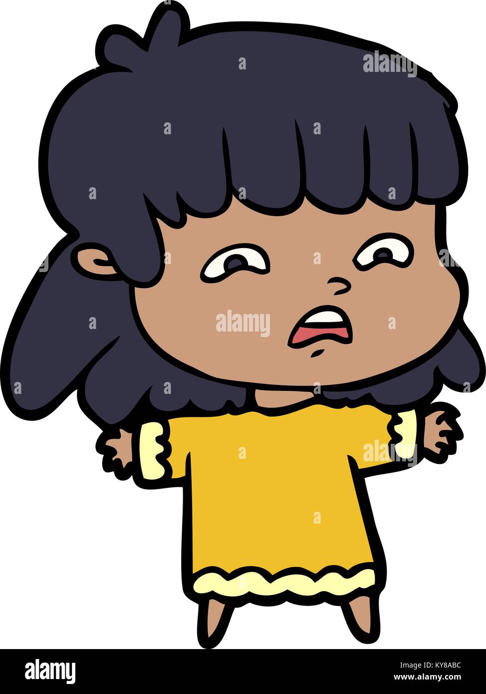 cartoon worried woman Stock Vector Image & Art - Alamy