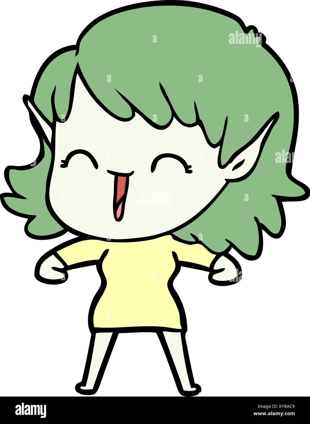 cartoon elf girl Stock Vector Image & Art - Alamy