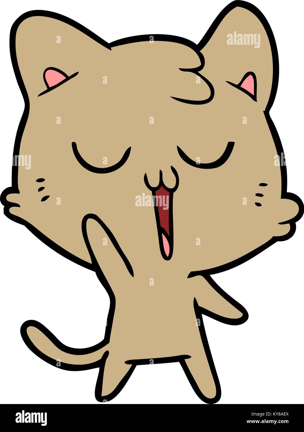 cartoon cat singing Stock Vector Image & Art - Alamy